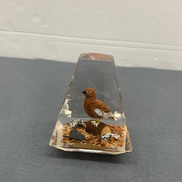 Office | Vintage Hand Carved Wood Painted In Acrylic Paperweight | Poshmark